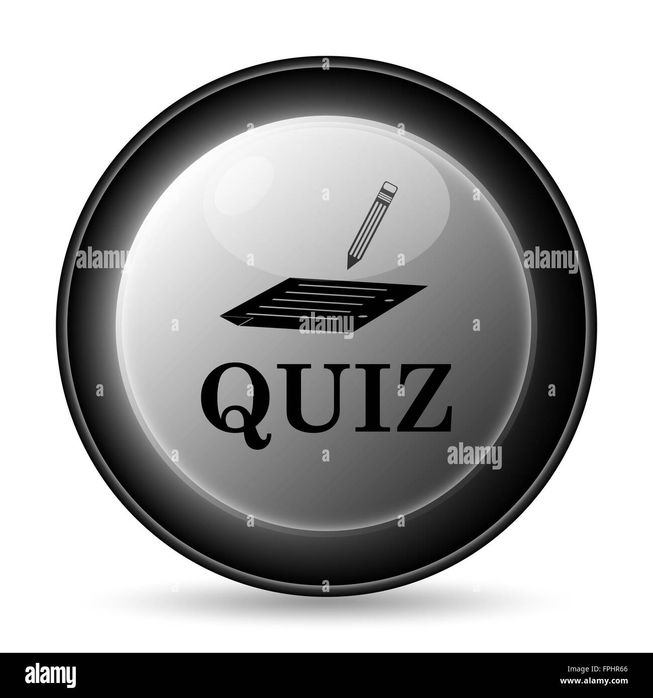 Quiz icon. Internet button on white background Stock Photo - Alamy