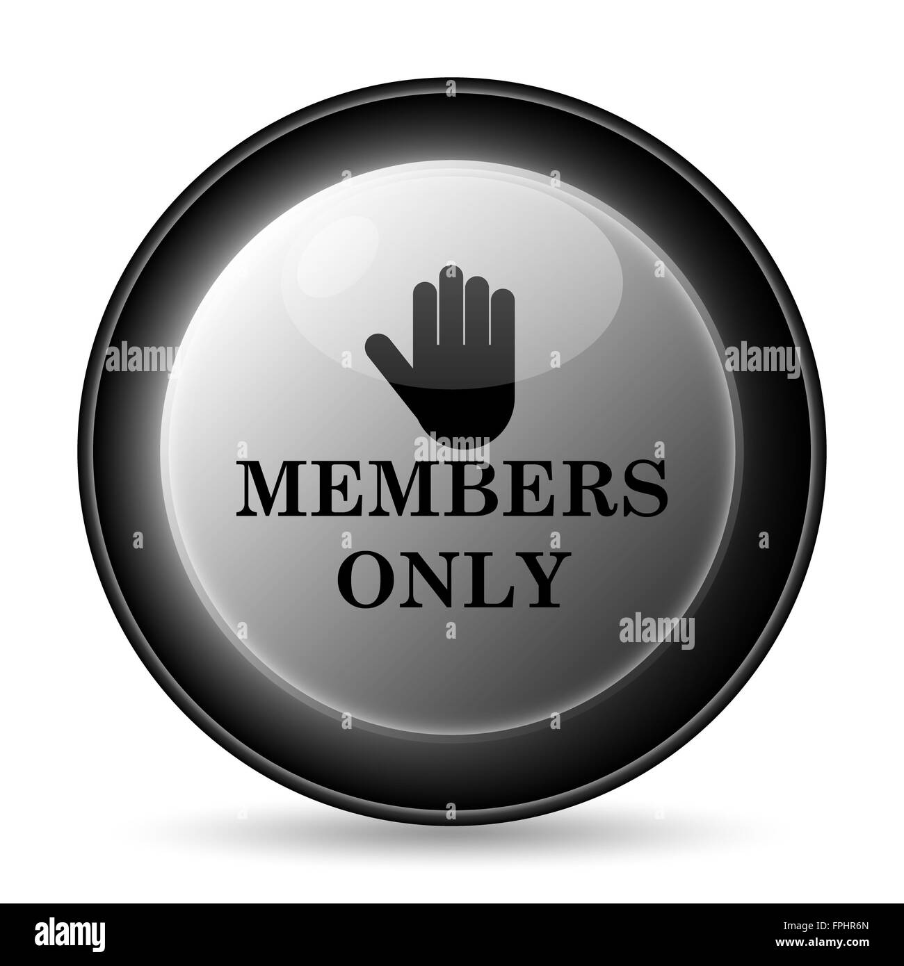 Members only icon. Internet button on white background Stock Photo - Alamy