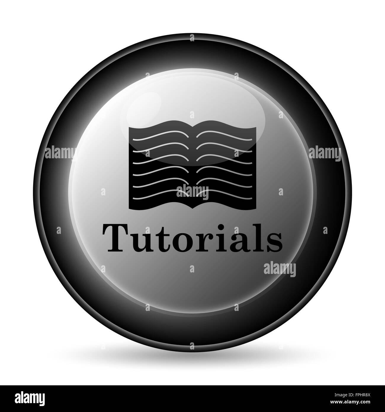 Tutorials icon. Internet button on white background Stock Photo - Alamy