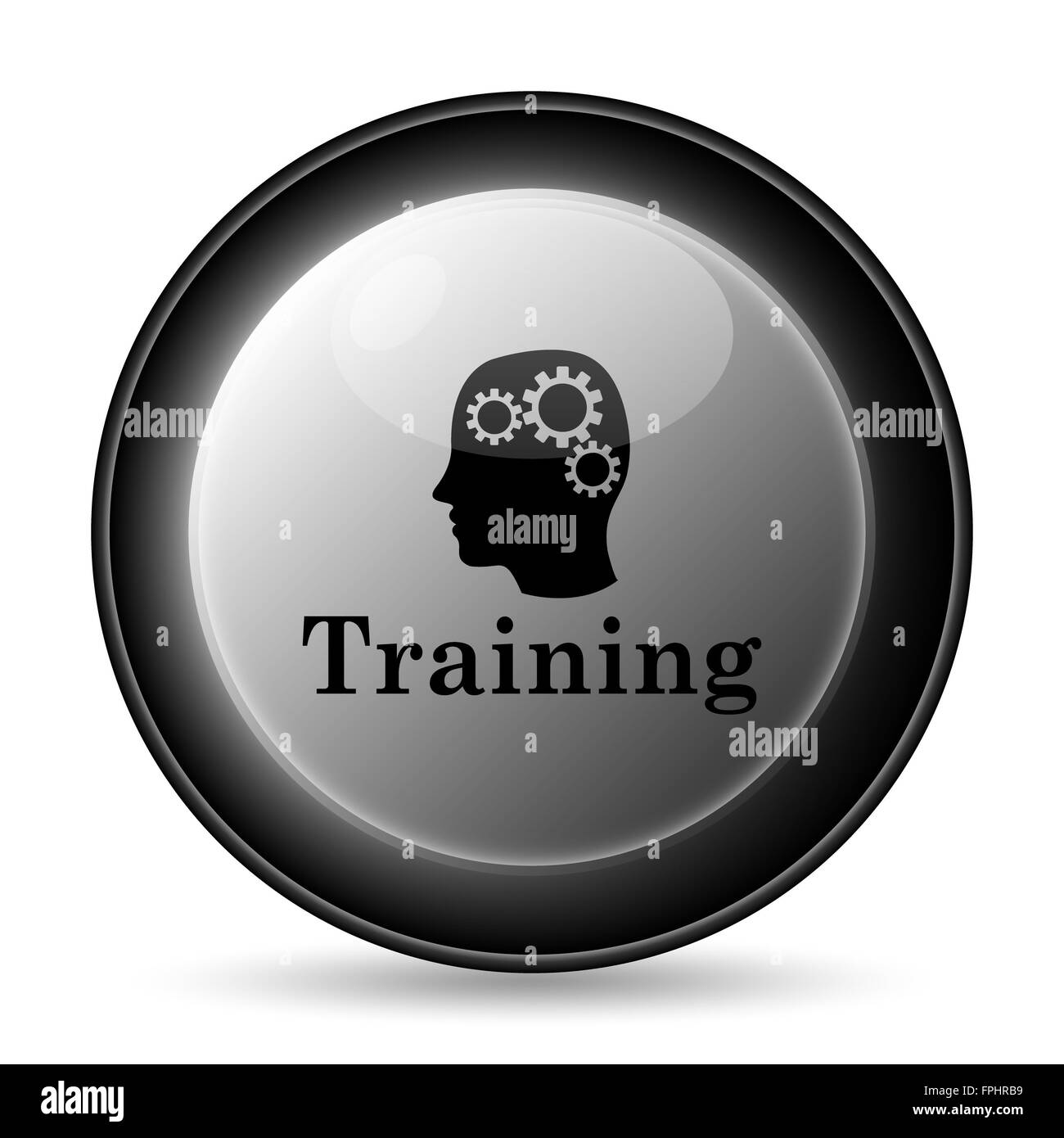 Training icon. Internet button on white background Stock Photo - Alamy