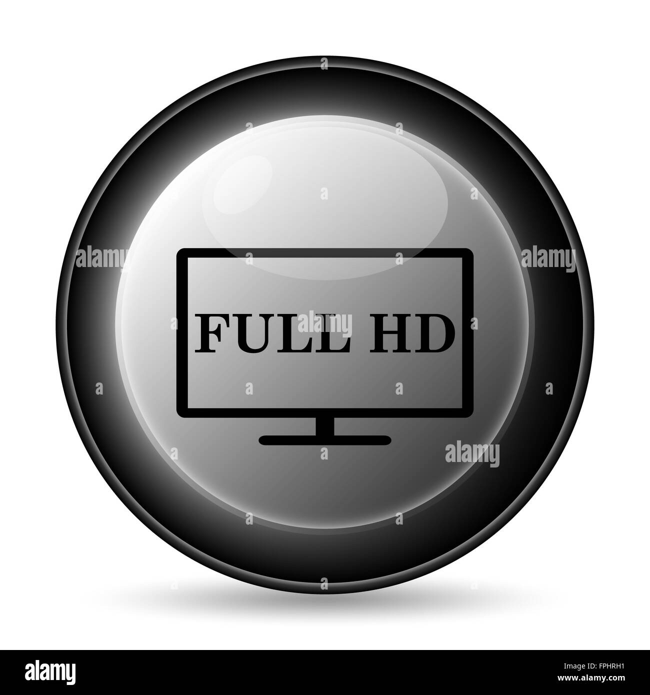 Full HD icon. Internet button on white background Stock Photo - Alamy