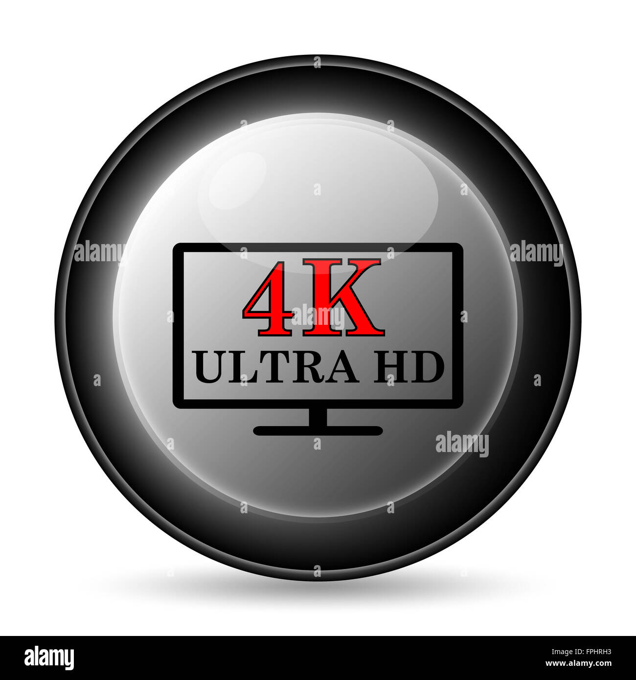 4K ultra HD icon. Internet button on white background Stock Photo - Alamy