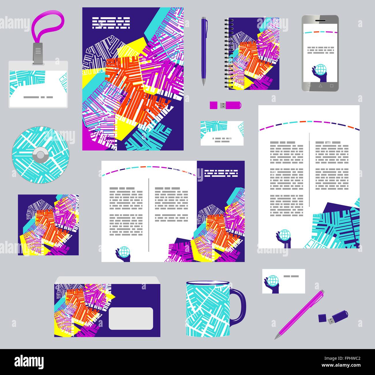 Corporate style business templates. Set of modern abstract graphic ...
