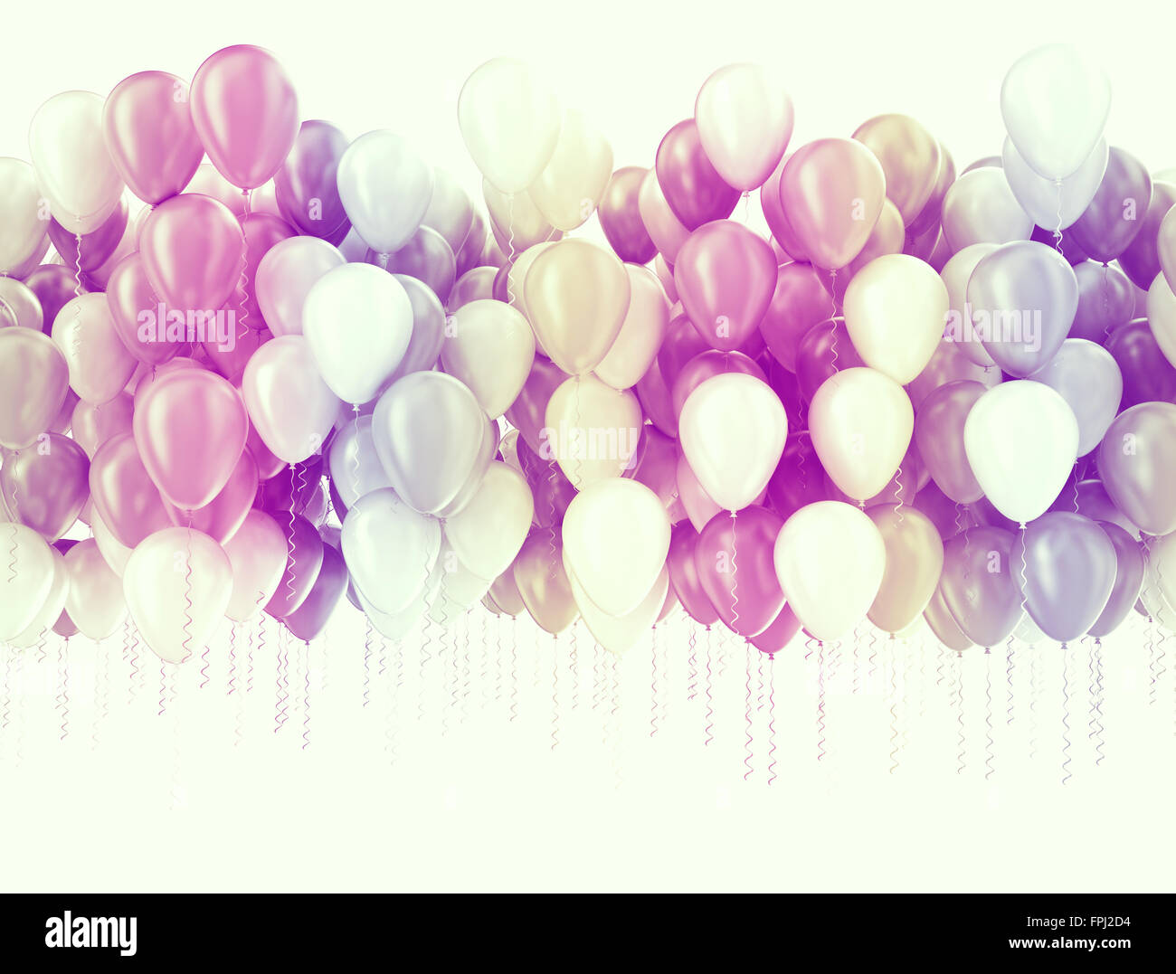 Multi color pastel color party balloons isolated on white Stock Photo ...