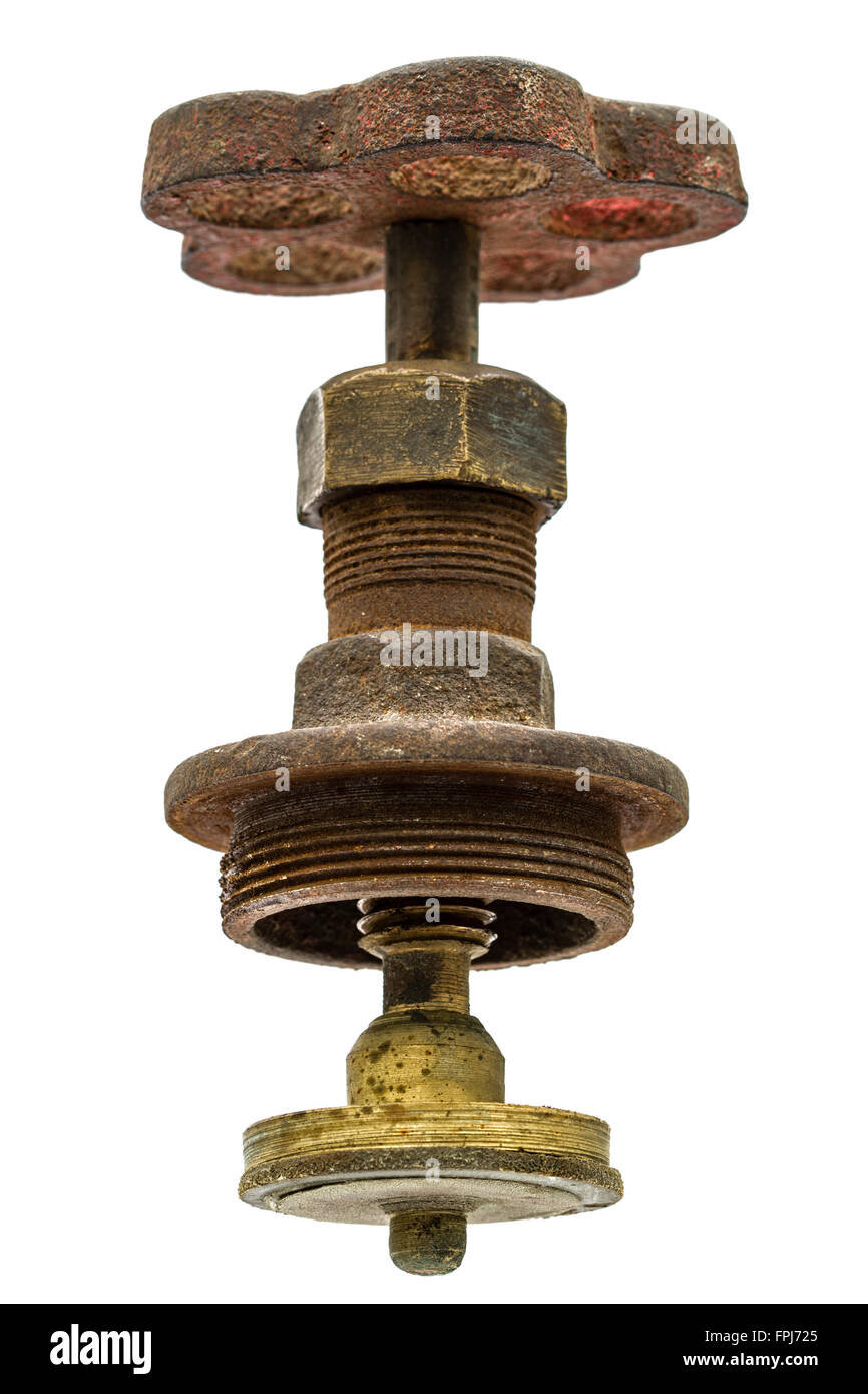 Old water valve, isolated on white background Stock Photo - Alamy