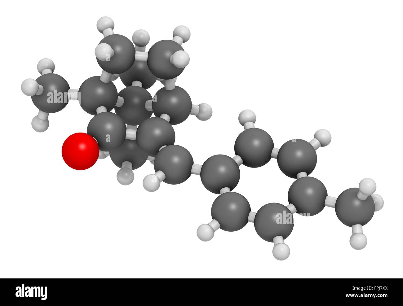 Enzacamene sunscreen molecule (UV filter). Atoms are represented as ...