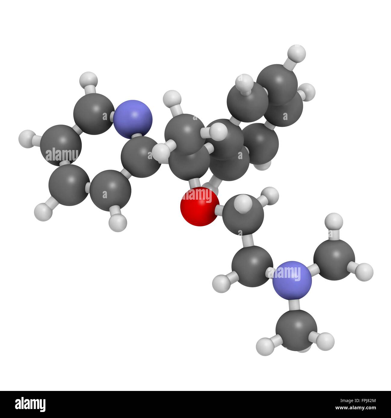 Doxylamine antihistamine drug molecule. Also used as over-the-counter ...