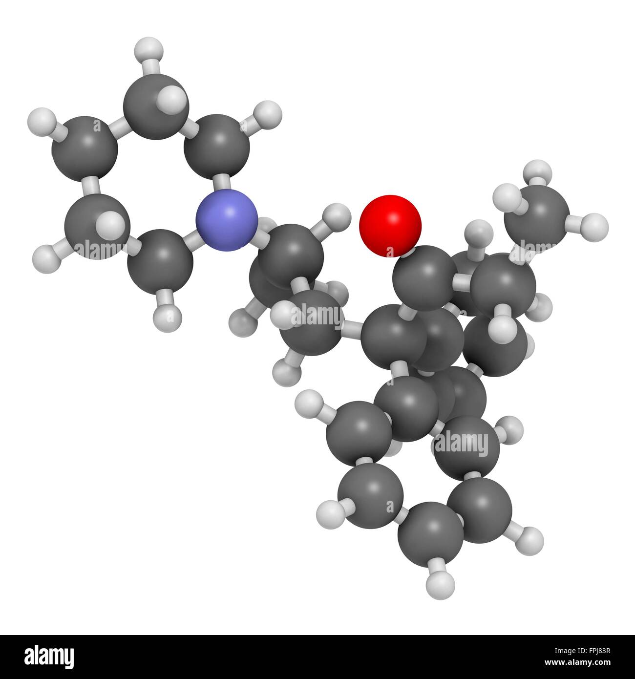 Dipipan e opioid analgesic drug molecule. Atoms are represented as ...