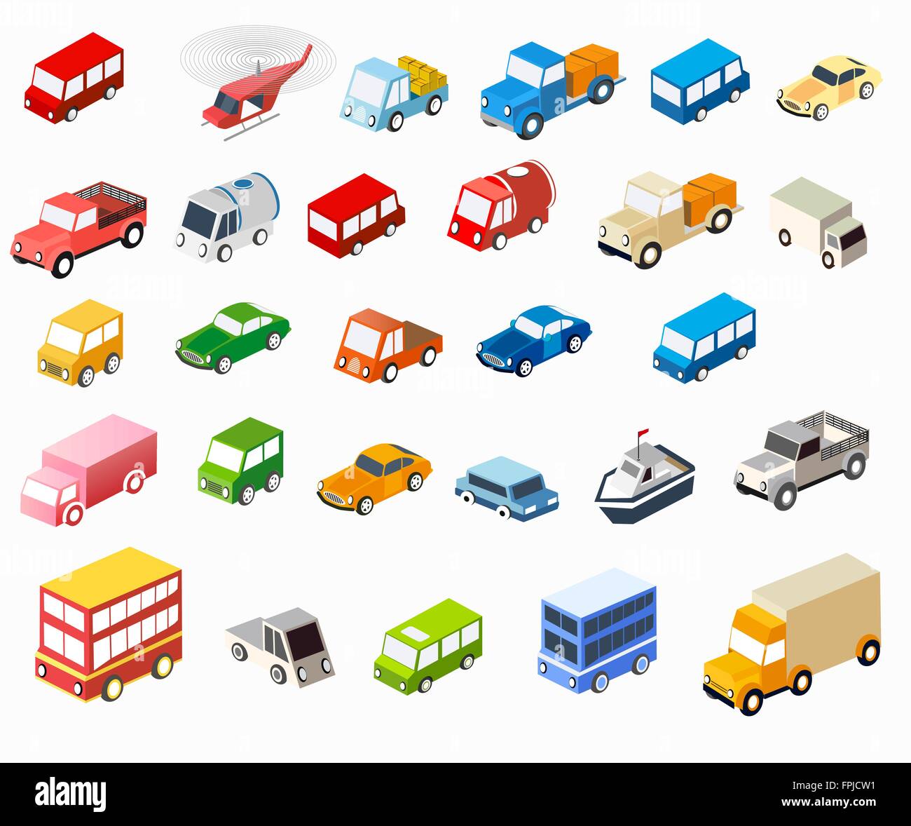 isometric flat cars Stock Vector Image & Art - Alamy