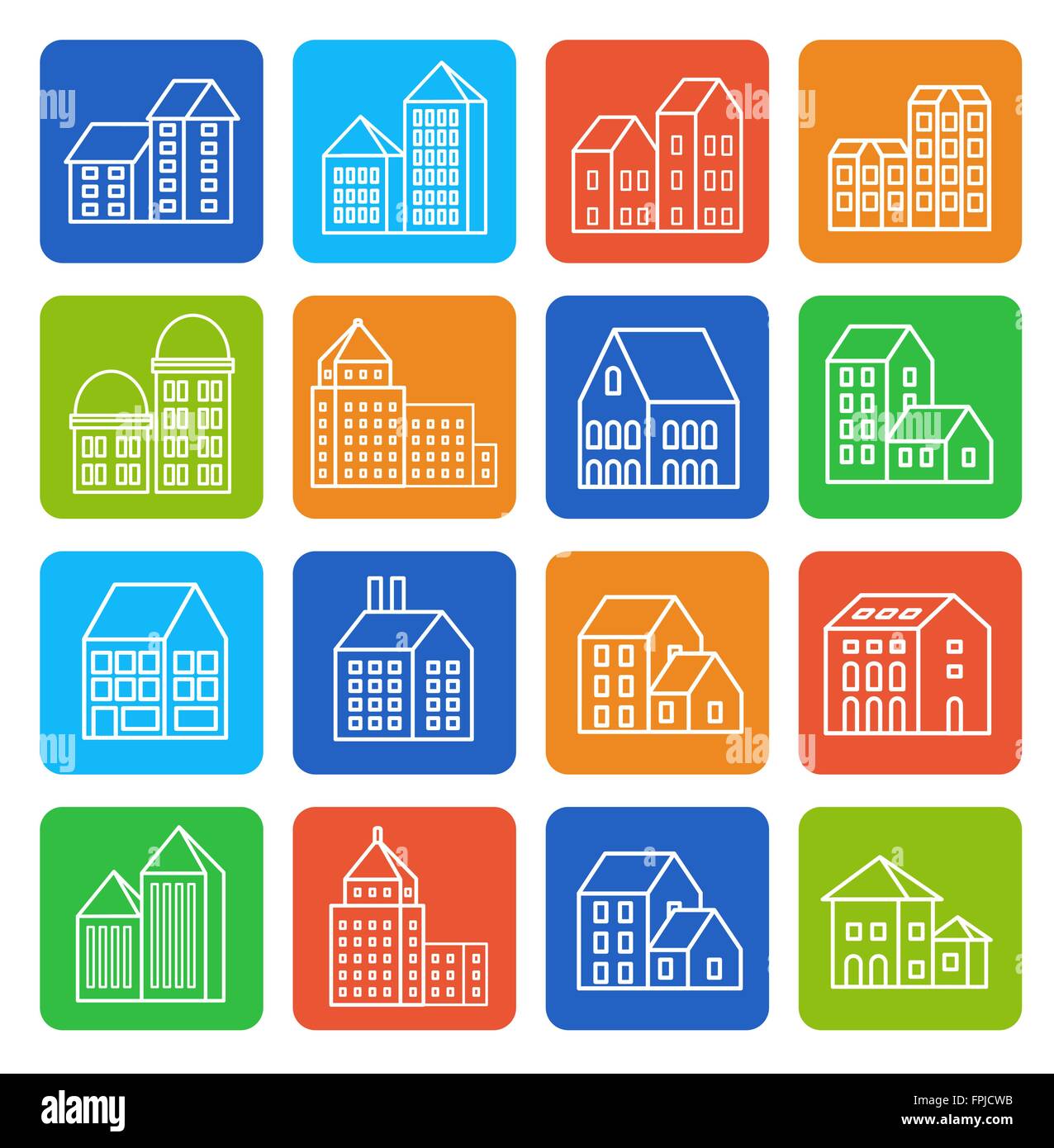 Building design linear icons Stock Vector Images - Alamy