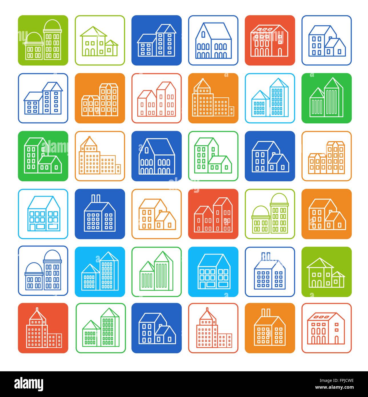 Linear city icons Stock Vector Image & Art - Alamy