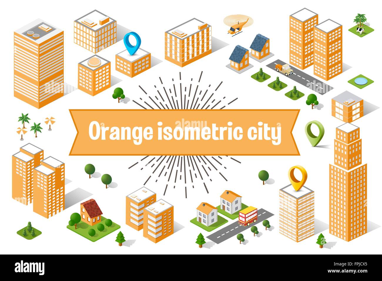 Orange city skyscraper Stock Vector Image & Art - Alamy