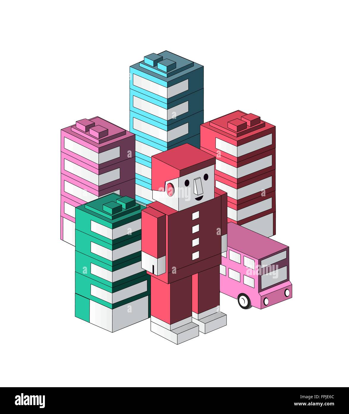 Robot cartoon home electronic Cut Out Stock Images & Pictures - Alamy