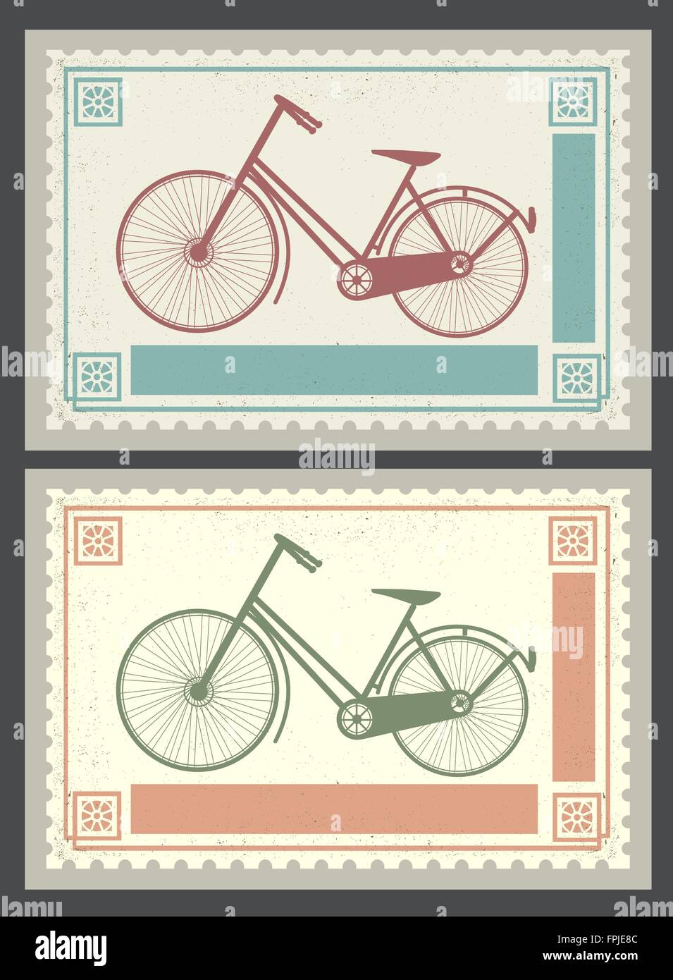 Retro postage stamps Stock Vector Image & Art - Alamy