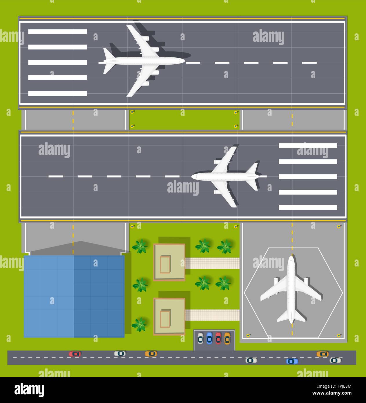 Overhead point of view airport Stock Vector Image & Art - Alamy