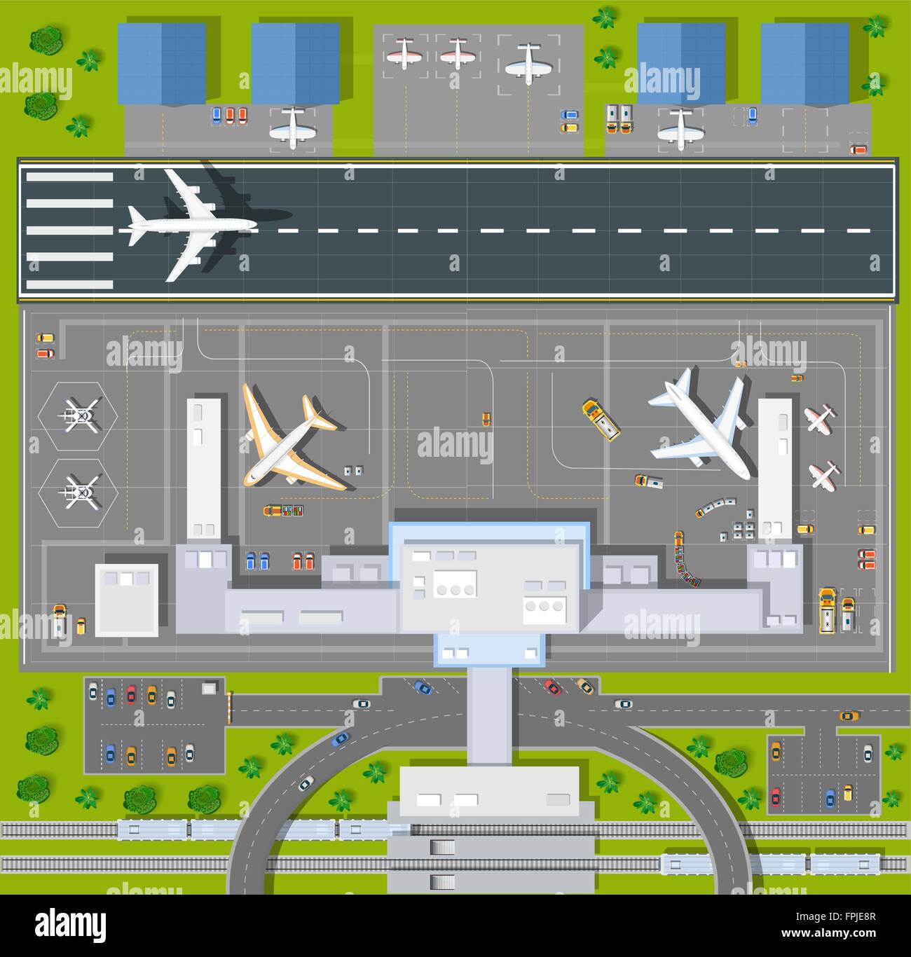 Airport overhead runway aircraft Stock Vector Images - Alamy