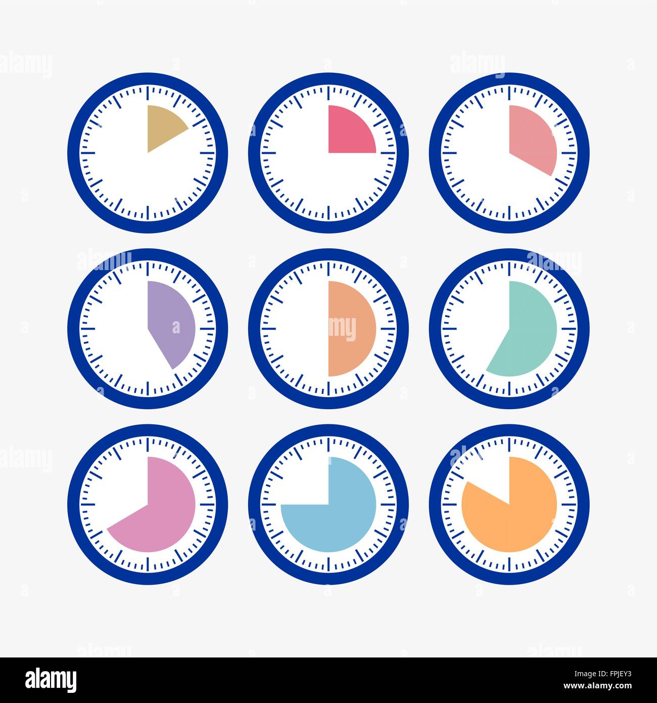 Set clock with the timer Stock Vector Image & Art - Alamy