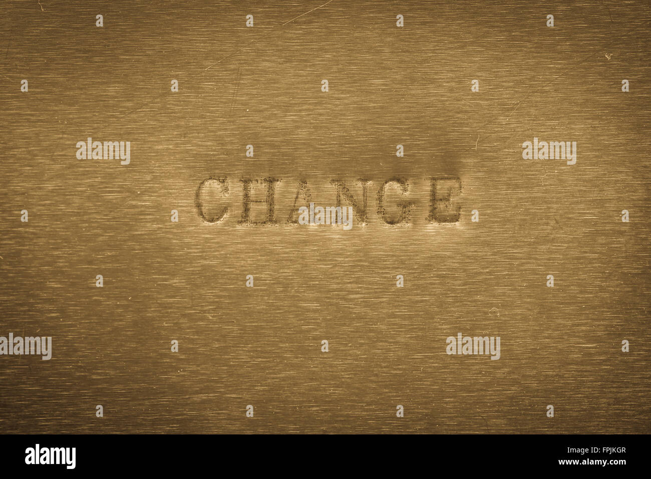 word change printed on golden metallic background Stock Photo - Alamy