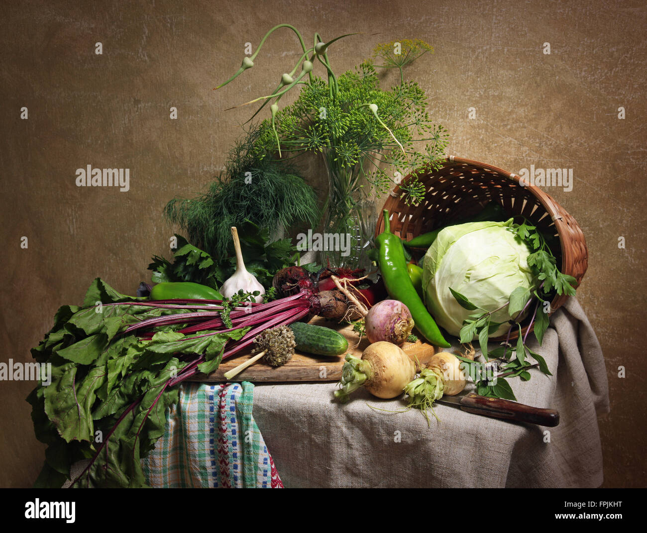 Country Still Life with Vegetables Stock Photo - Alamy
