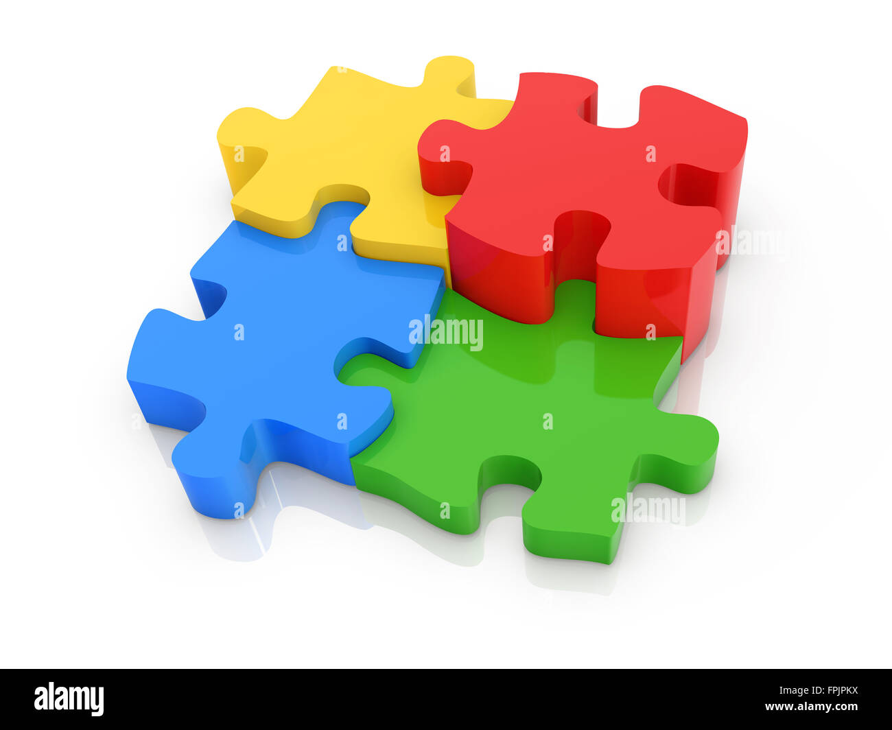 Four puzzle pieces 3d hi-res stock photography and images - Alamy