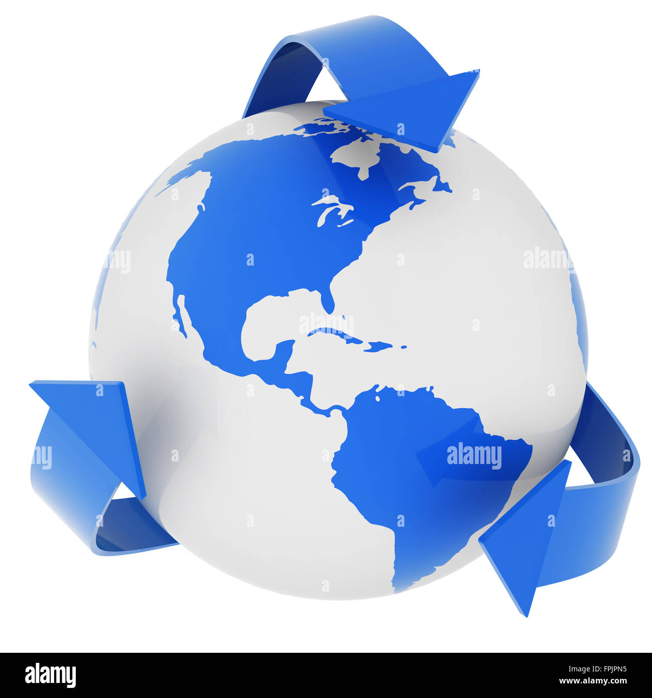 World and recycle symbol , This is a computer generated and 3d rendered ...