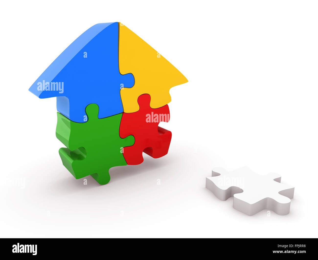 Puzzle house , 3d rendered image Stock Photo - Alamy