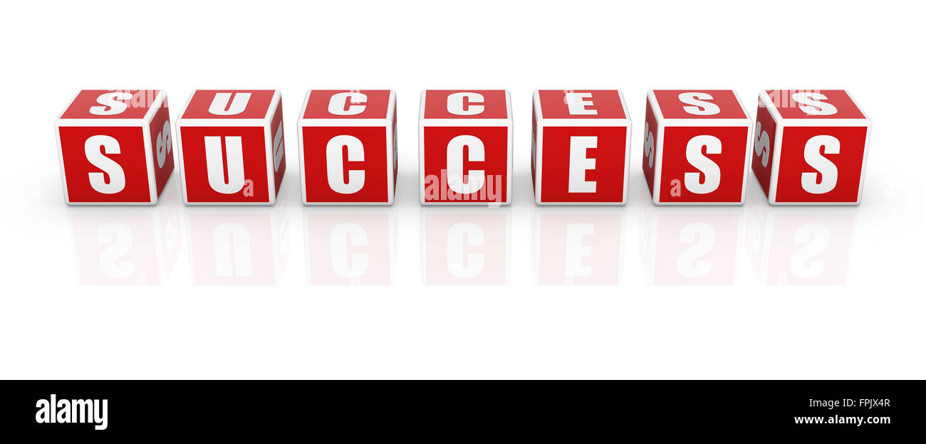 Red block - success , This is a computer generated and 3d rendered ...