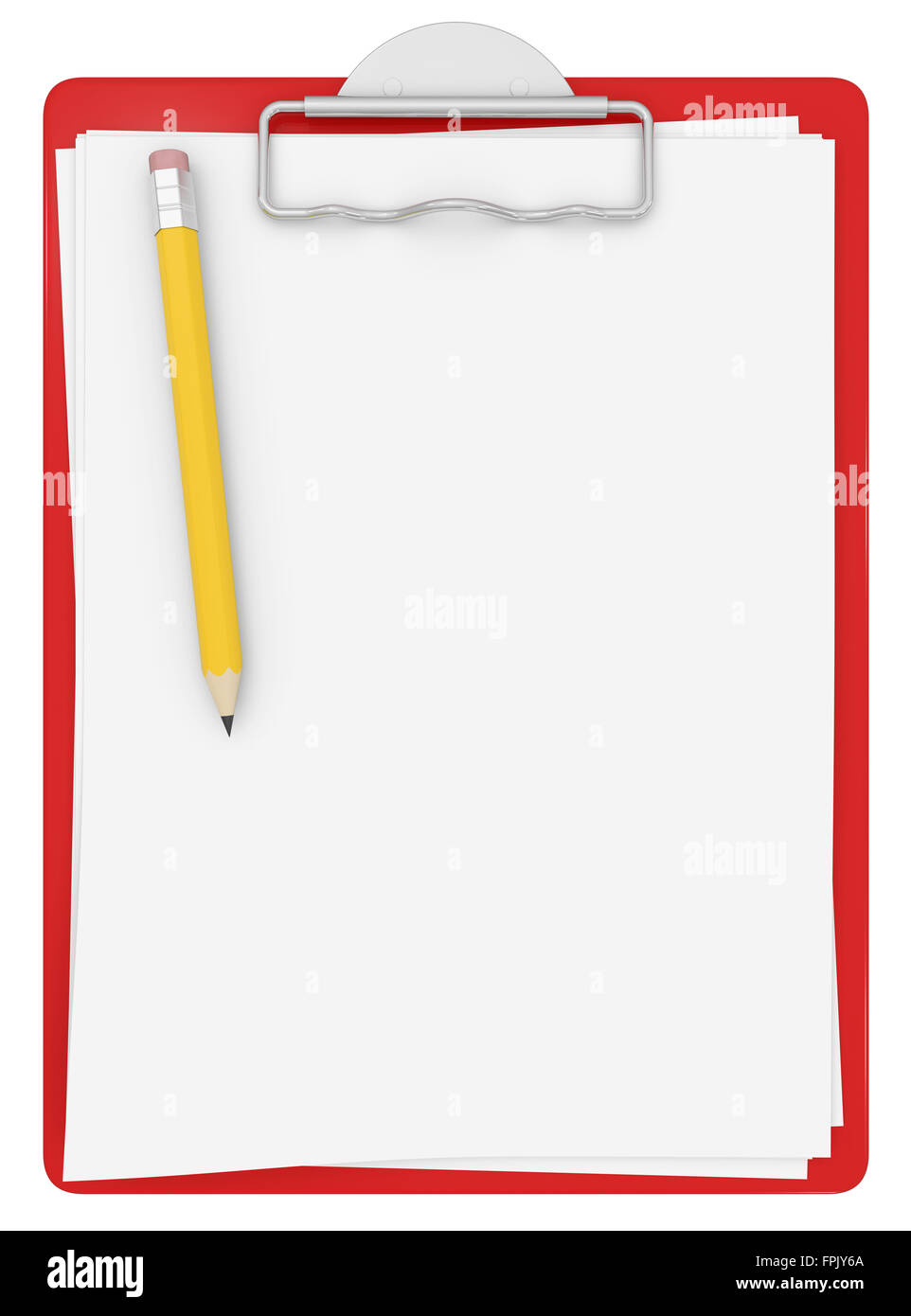 Notepad and pencil , rendered image Stock Photo - Alamy