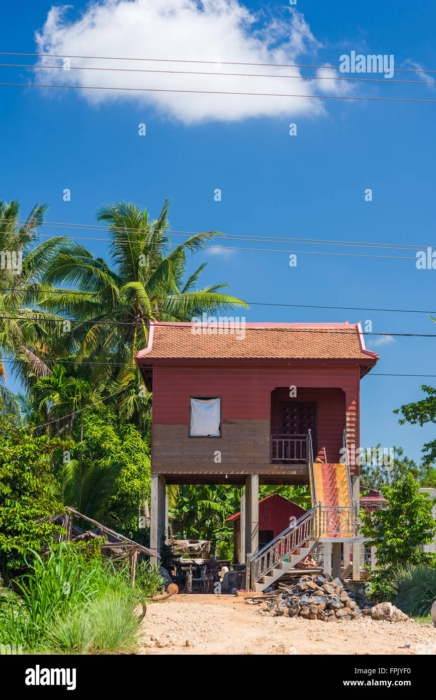 Traditional local residential houses in the rural countryside in ...