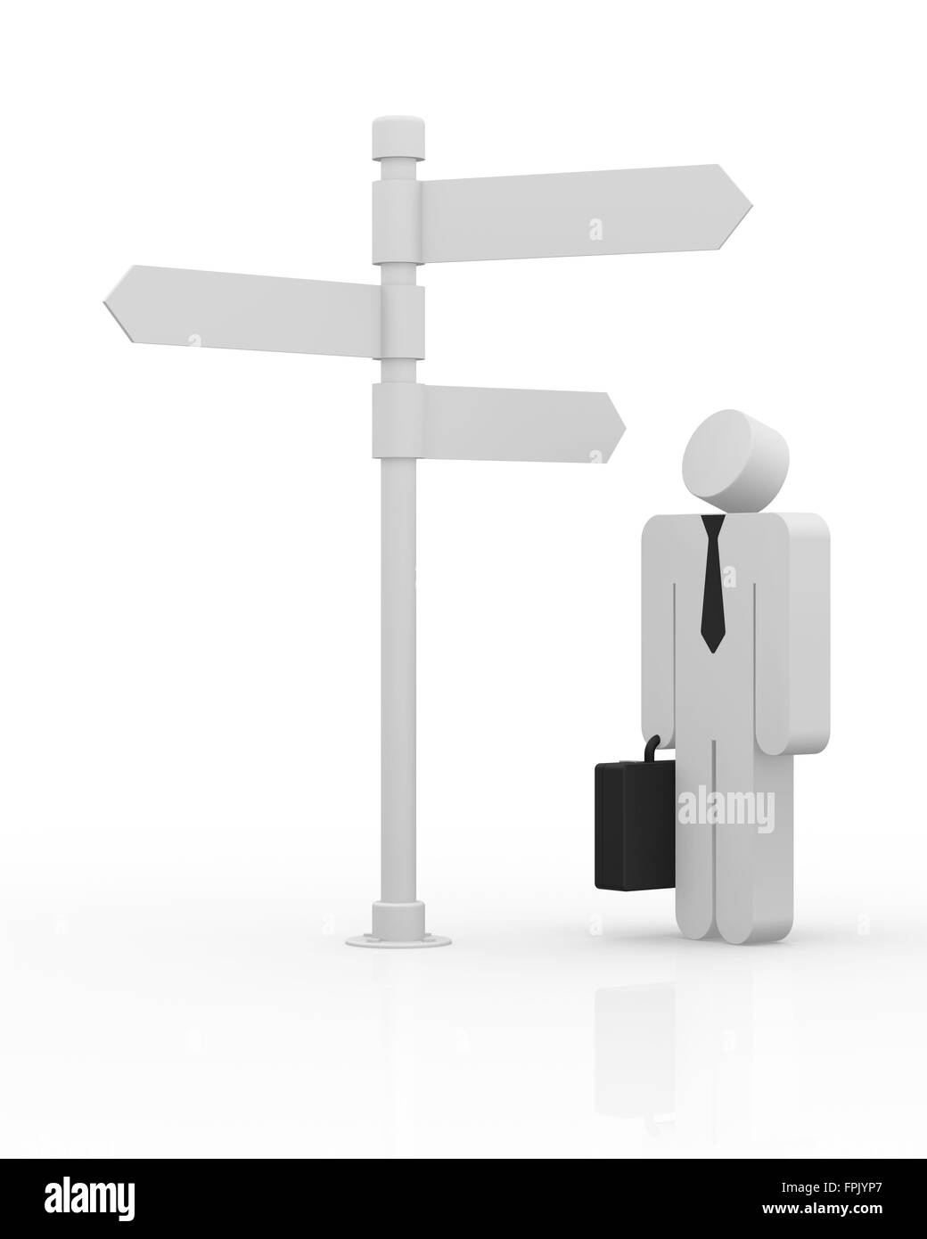 Man standing in front of a road signs Stock Photo - Alamy