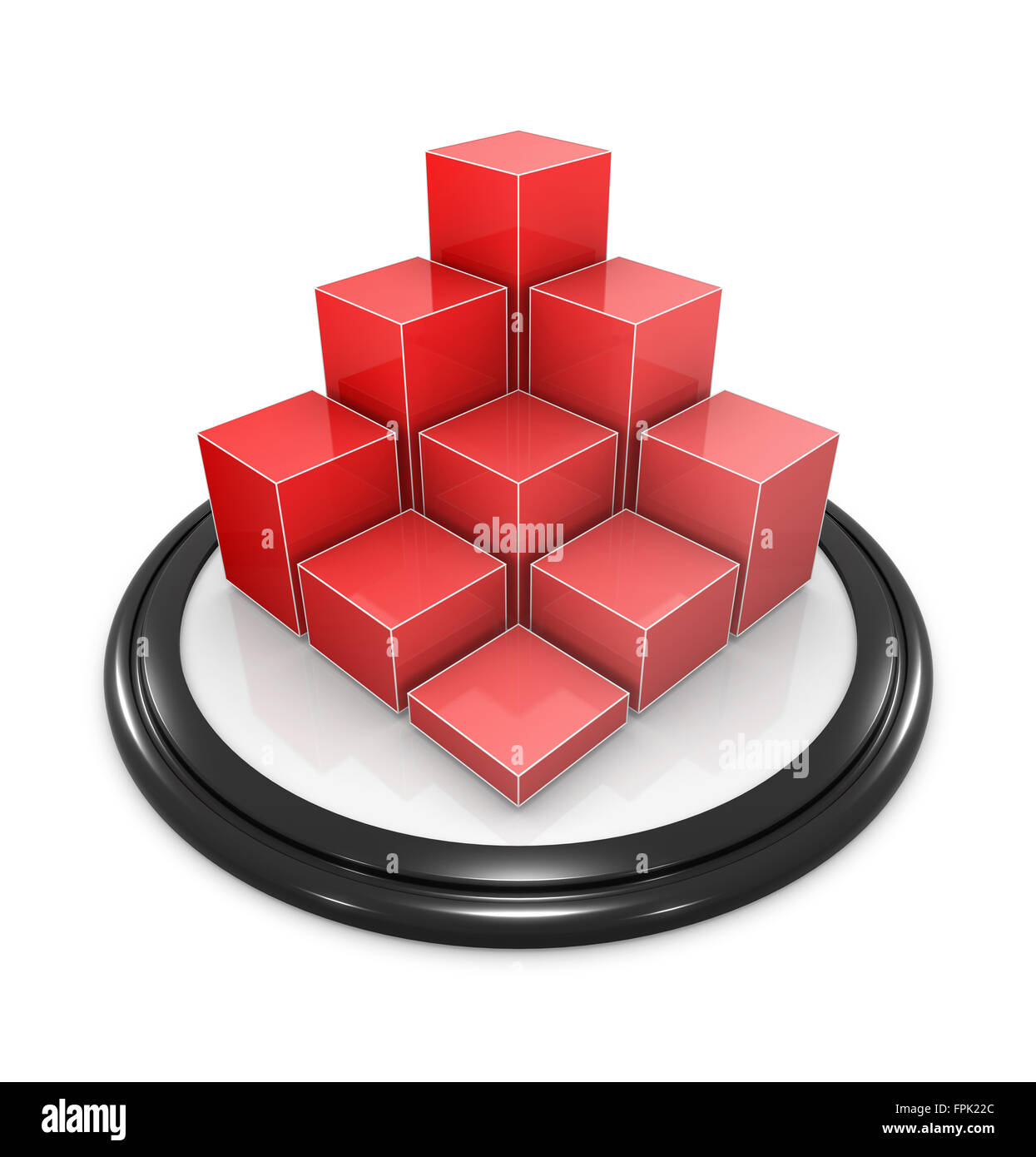 Red block icon , This is a computer generated and 3d rendered image ...