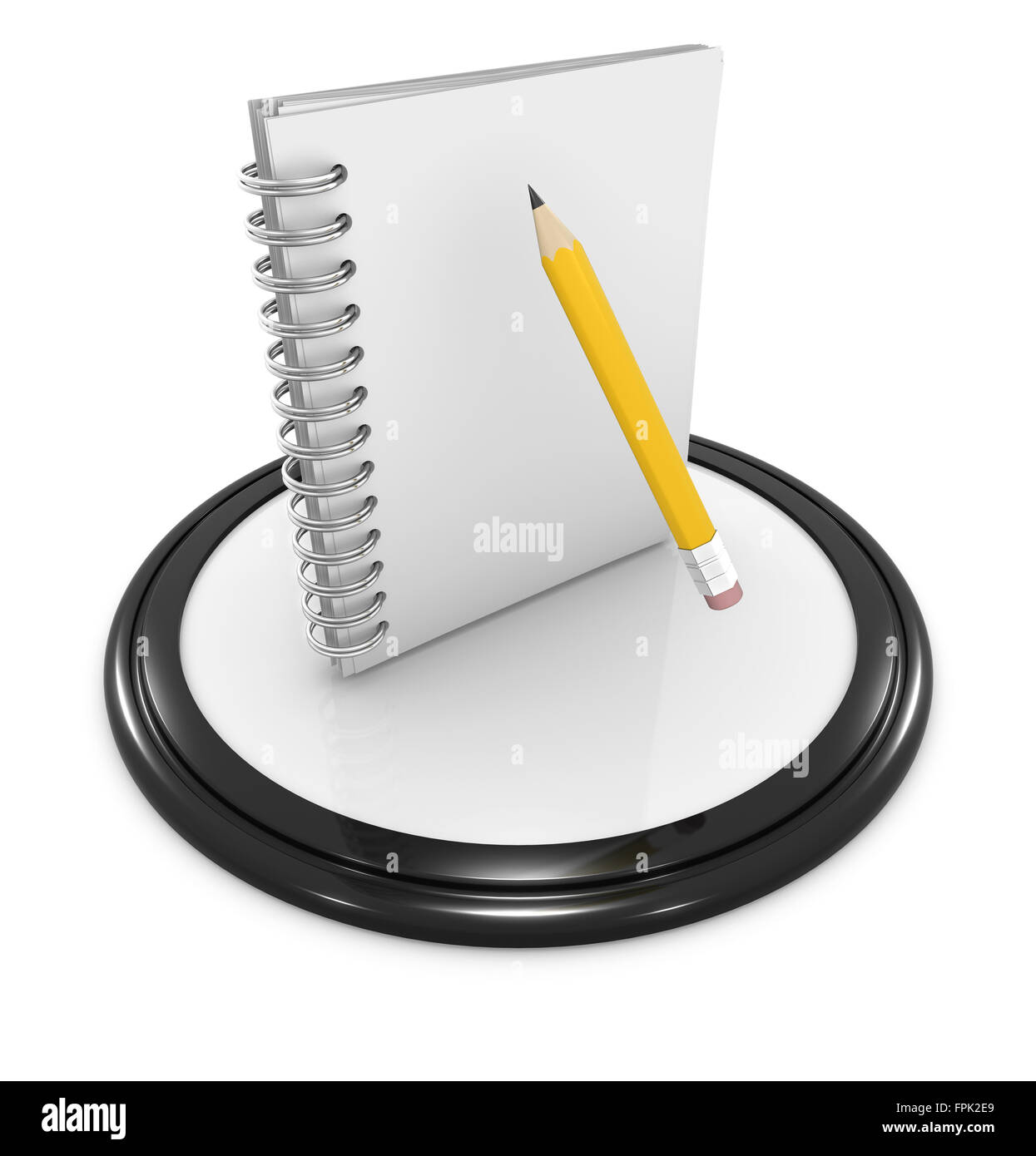 Notepad and pencil , This is a computer generated and 3d rendered ...