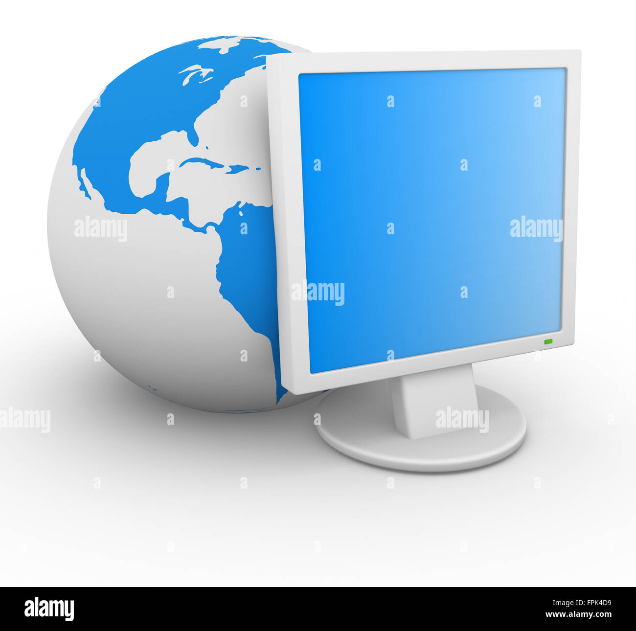 Globe with monitor , This is a computer generated and 3d rendered ...