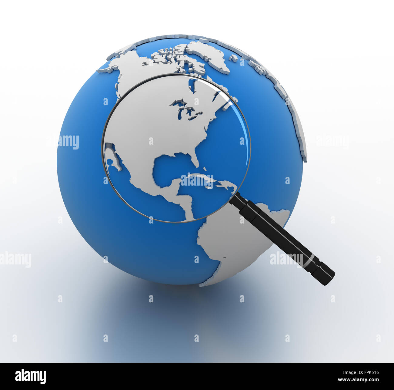 Magnifying glass globe hi-res stock photography and images - Alamy