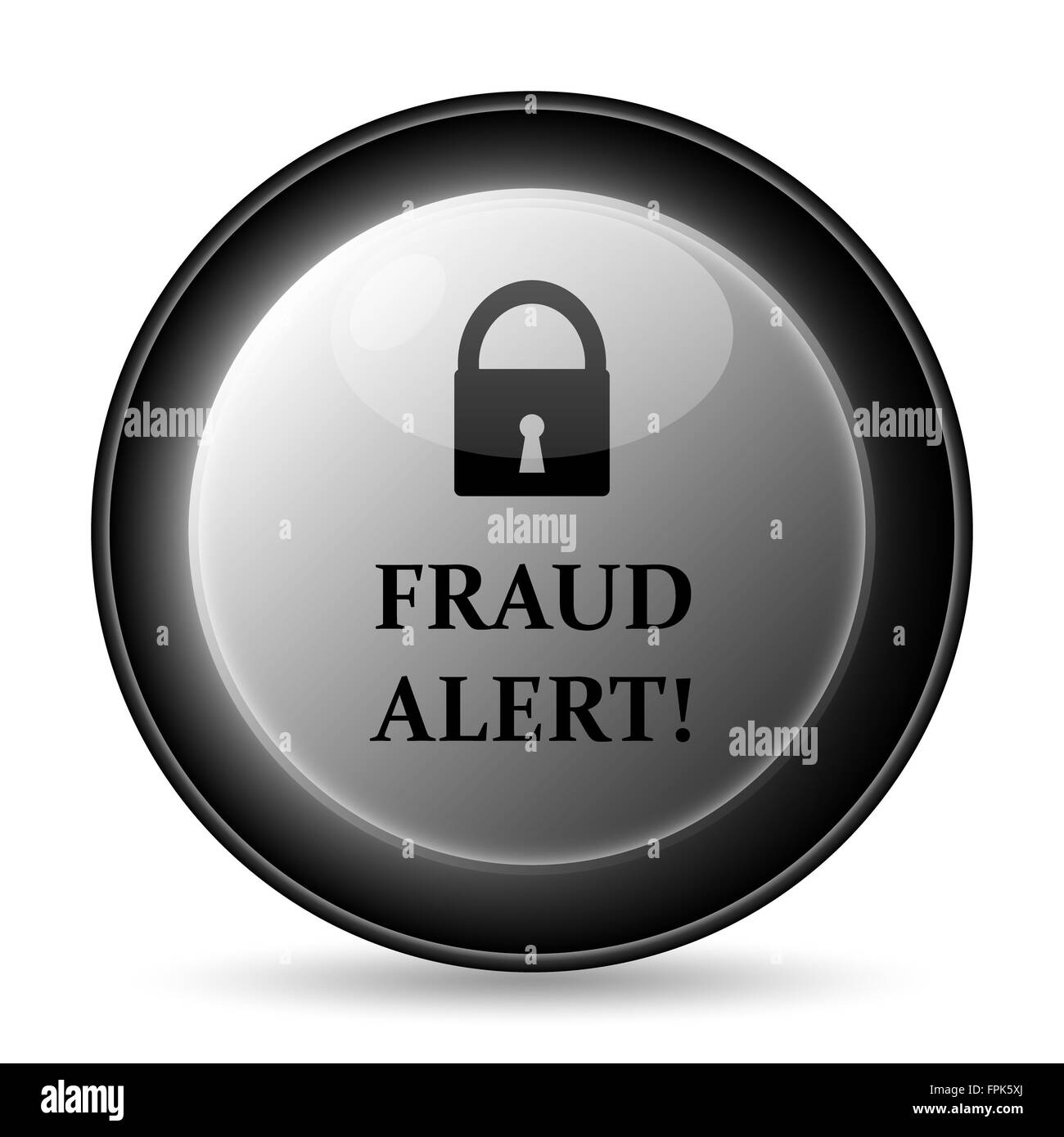 Fraud alert icon. Internet button on white background Stock Photo - Alamy