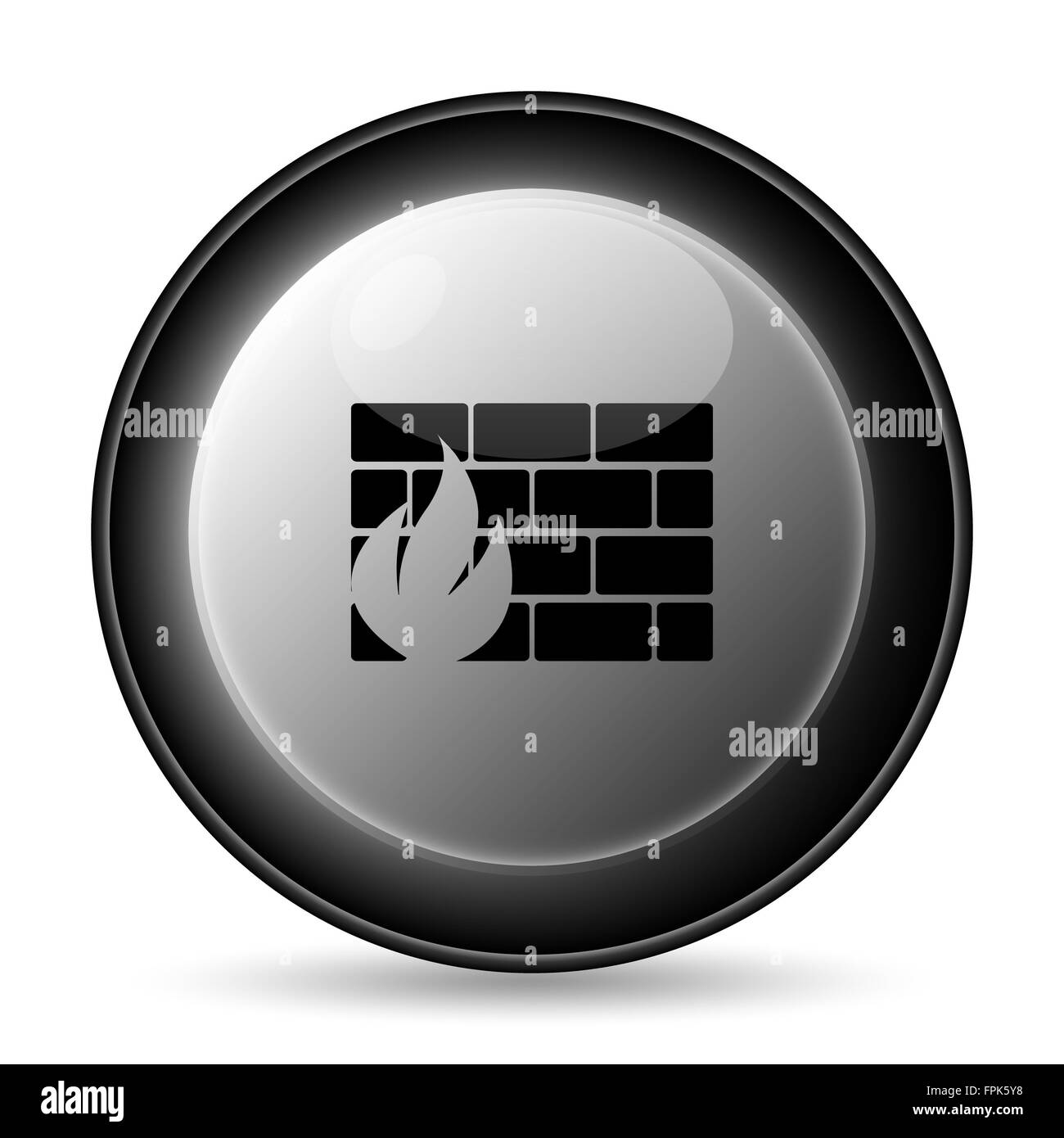 Firewall icon. Internet button on white background Stock Photo - Alamy