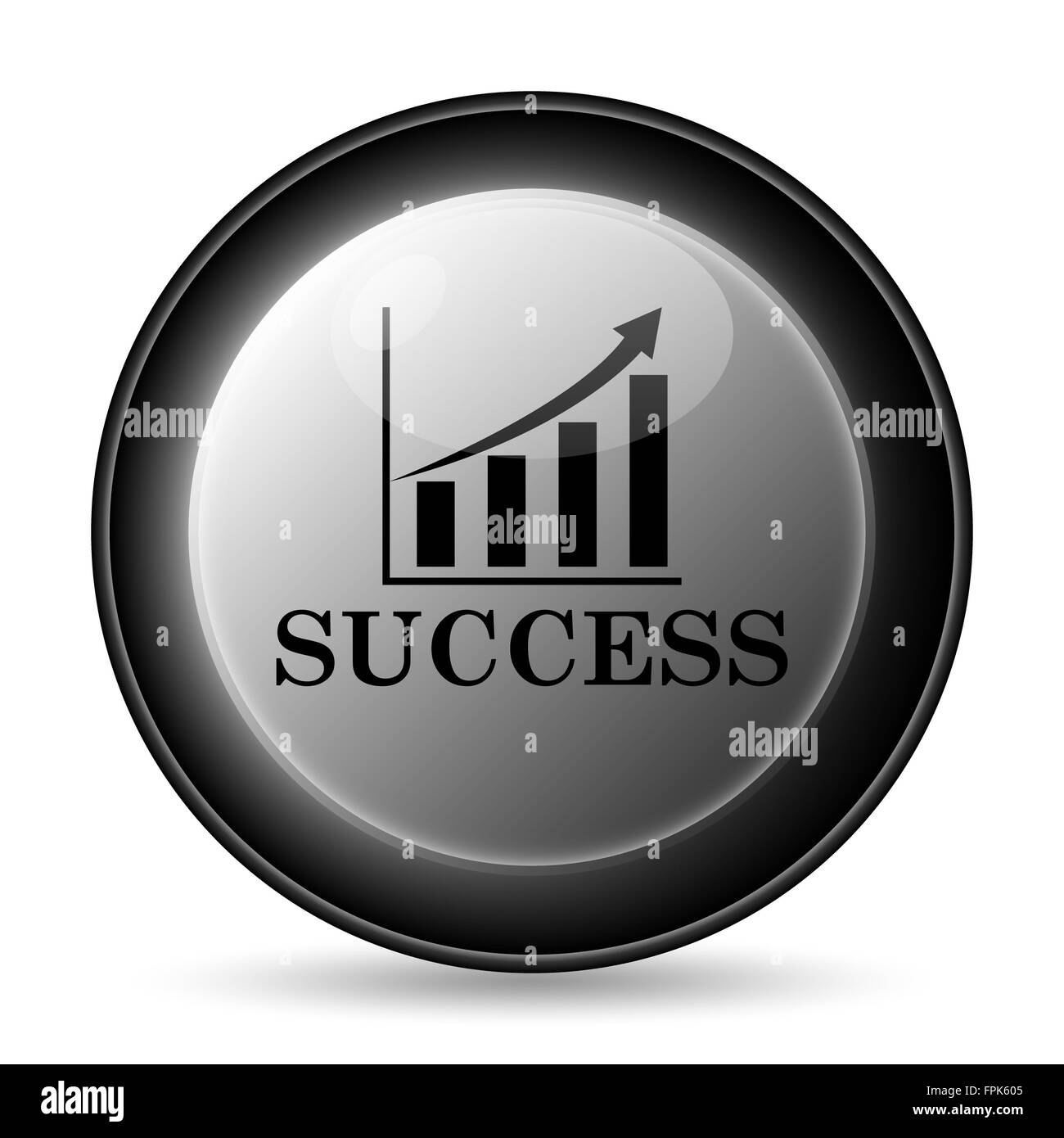 Success icon. Internet button on white background Stock Photo - Alamy