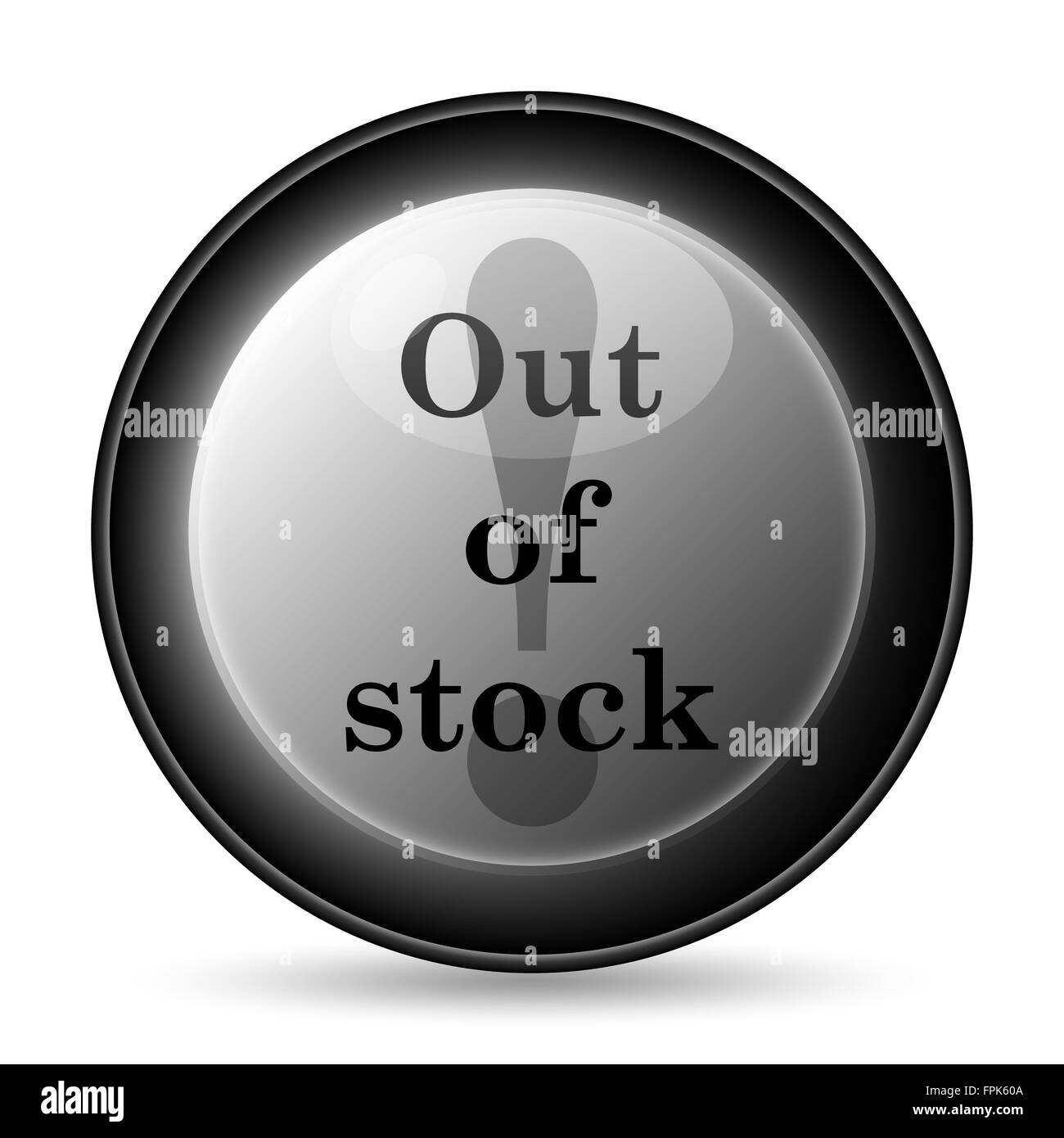 Out of stock icon. Internet button on white background Stock Photo - Alamy