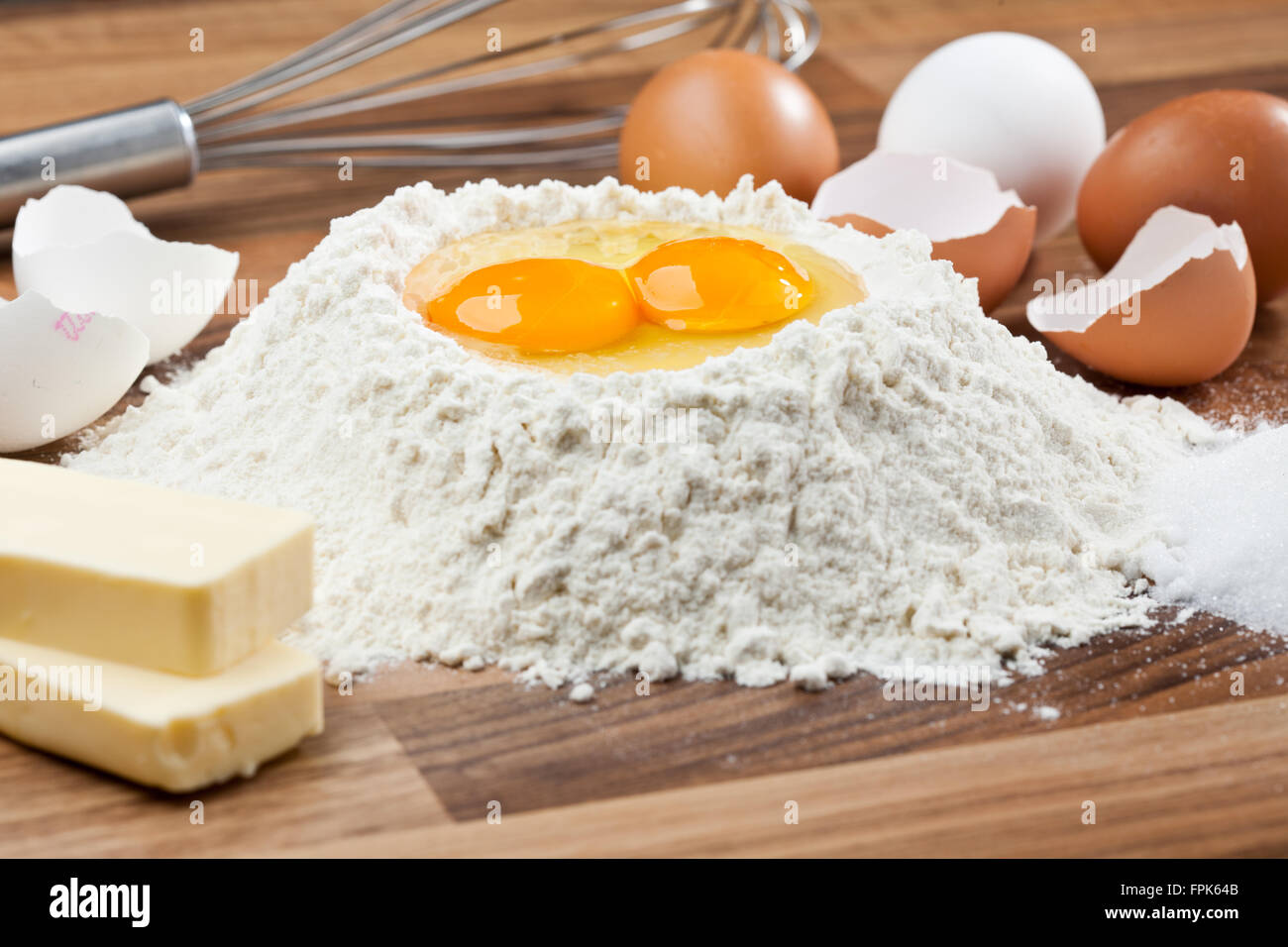 Basic ingredients for baking. All the ingredients and utensils ...