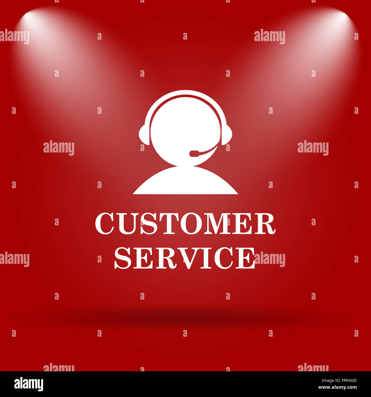 Customer service icon. Flat icon on red background Stock Photo - Alamy