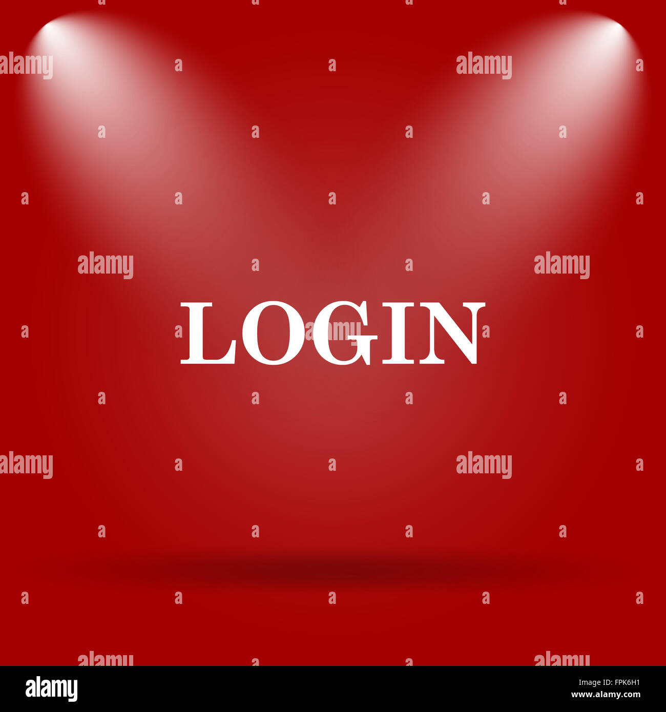 Login icon. Flat icon on red background Stock Photo - Alamy