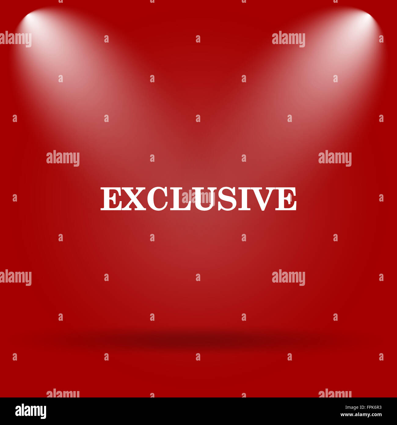 Exclusive icon. Flat icon on red background Stock Photo - Alamy