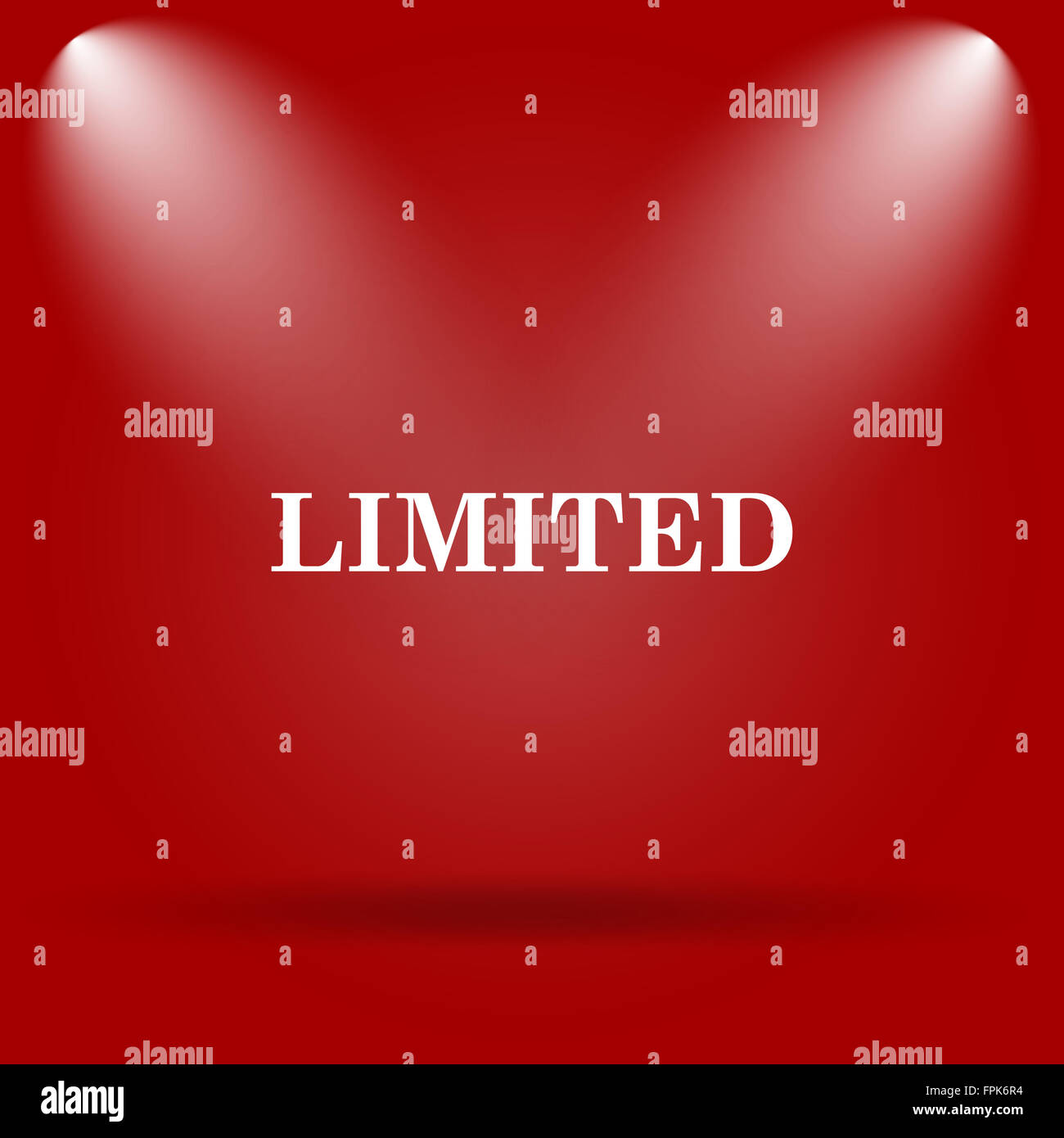 Limited icon. Flat icon on red background Stock Photo - Alamy