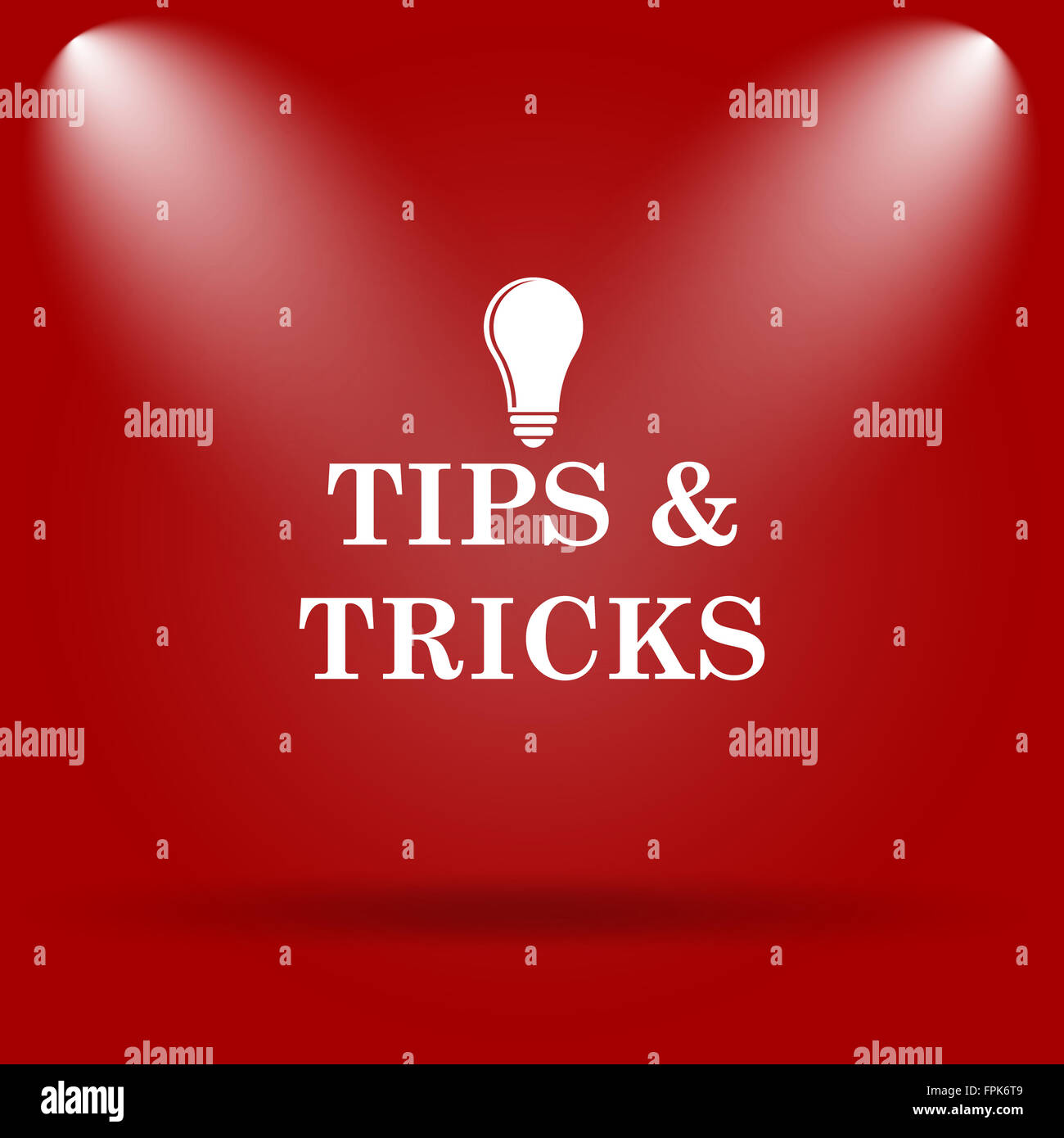 Tips and tricks icon. Flat icon on red background Stock Photo - Alamy