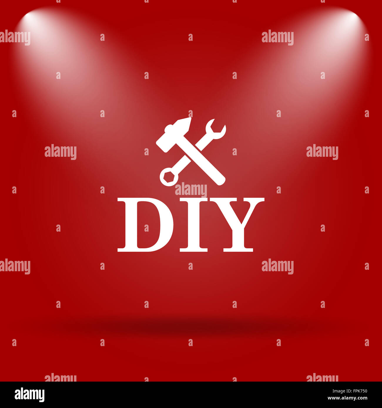 DIY icon. Flat icon on red background Stock Photo - Alamy