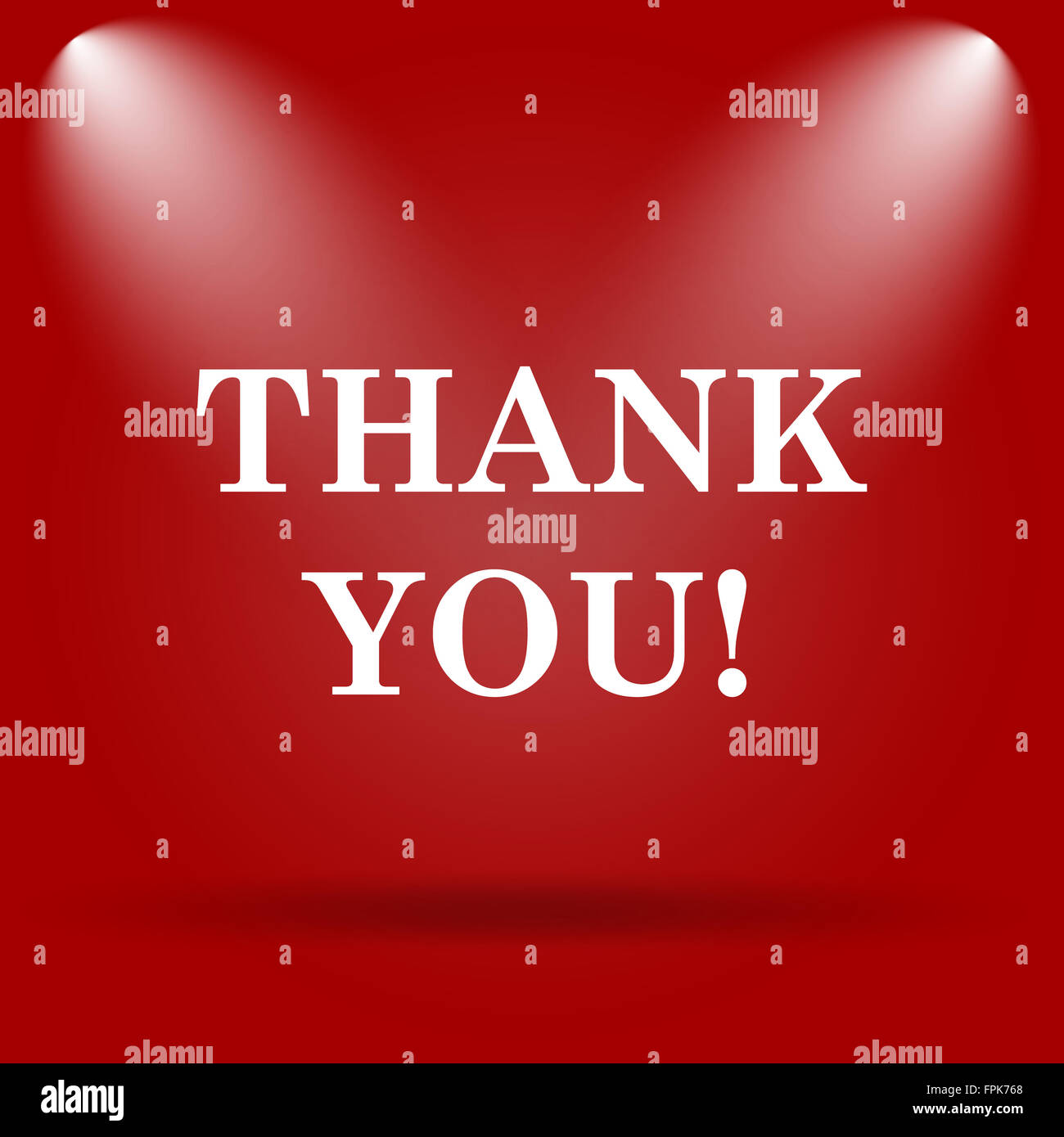 Thank you icon. Flat icon on red background Stock Photo - Alamy
