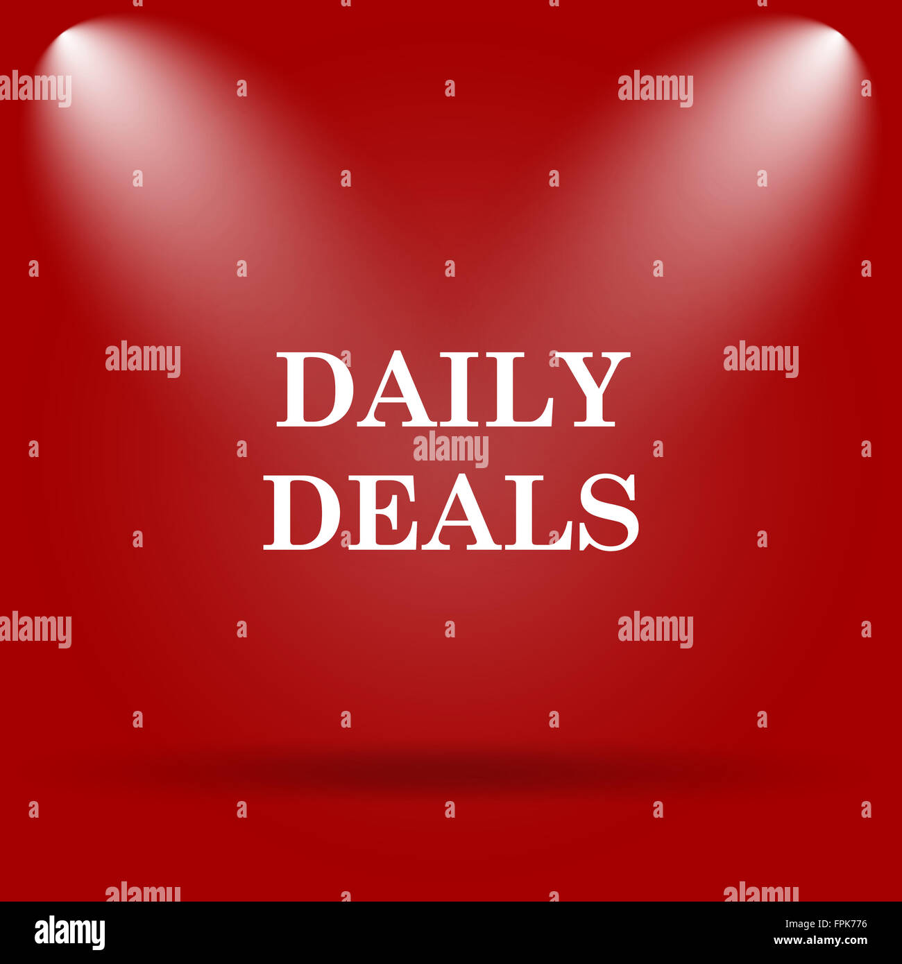Daily deals icon. Flat icon on red background Stock Photo - Alamy
