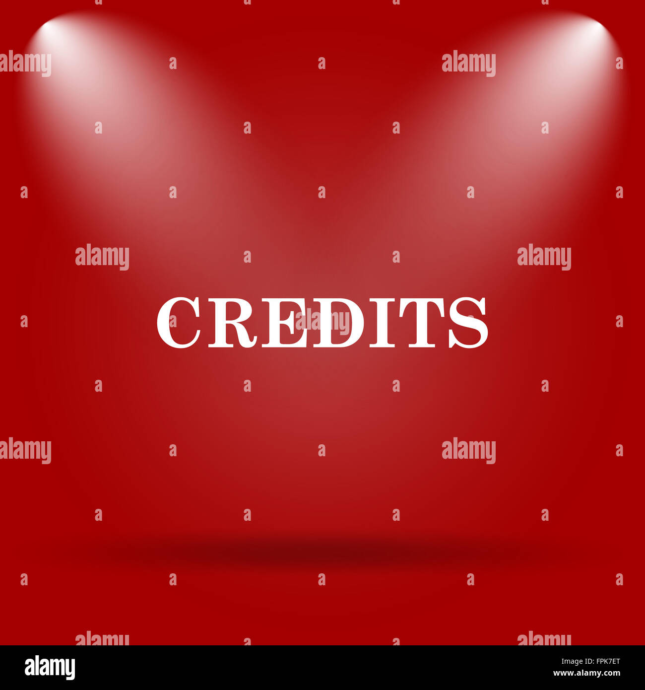 Credits icon. Flat icon on red background Stock Photo - Alamy