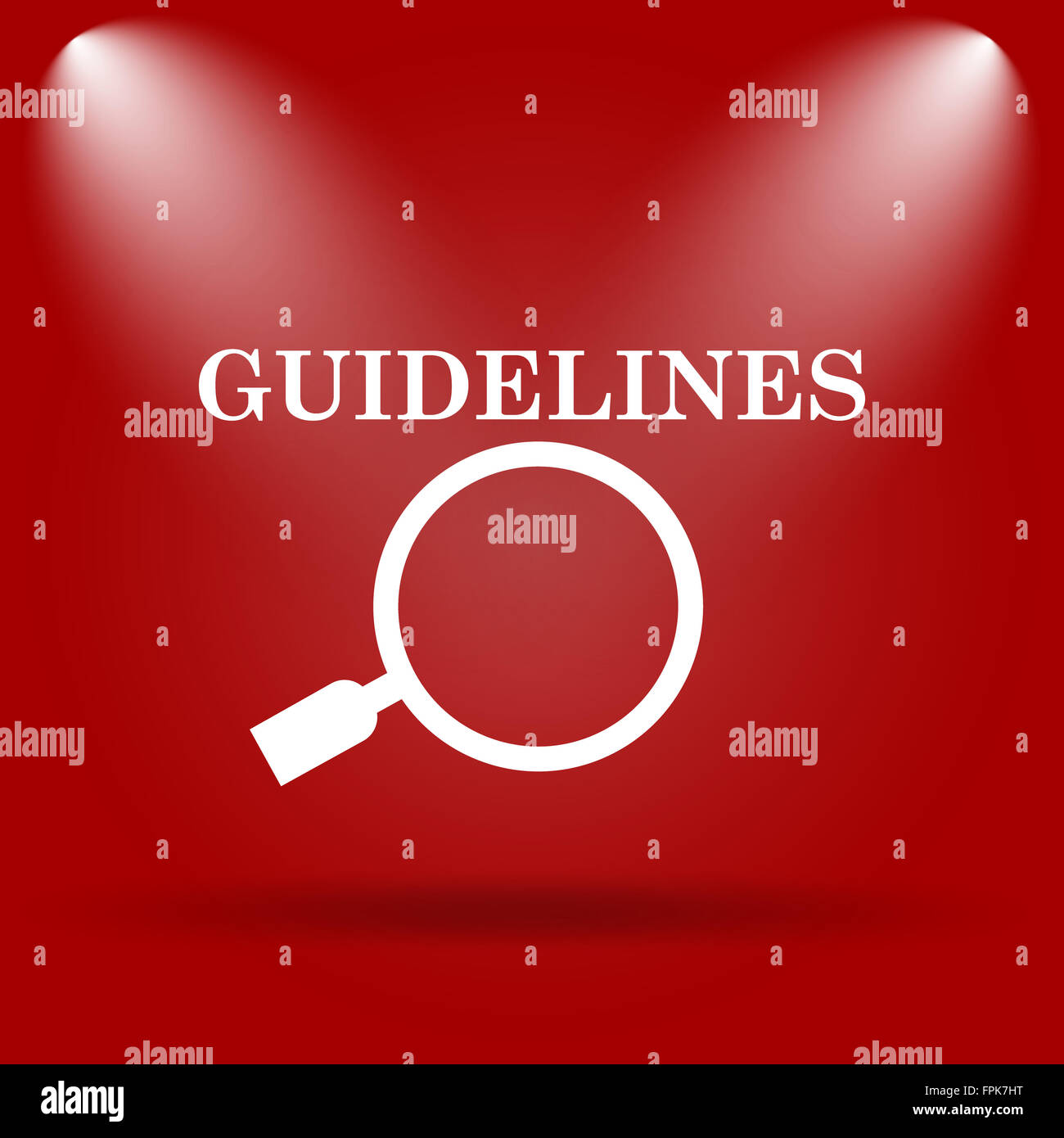 Guidelines icon. Flat icon on red background Stock Photo - Alamy