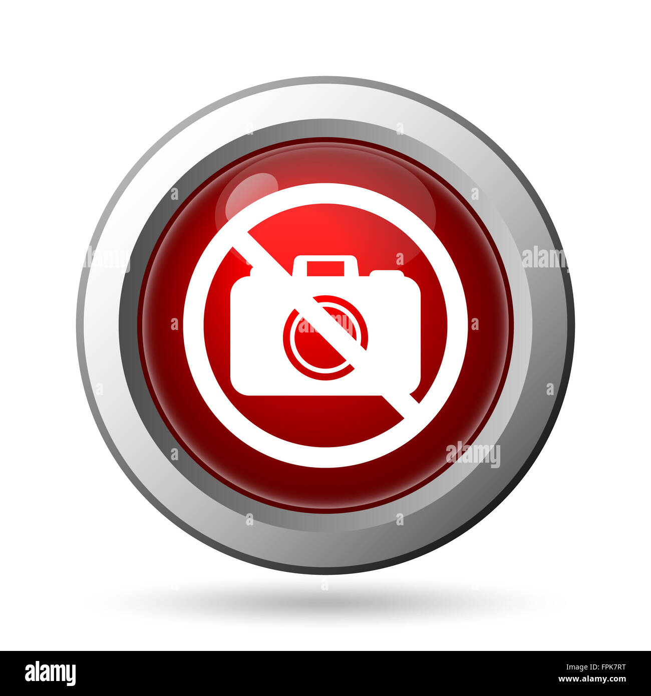 Forbidden camera icon. Internet button on white background Stock Photo ...